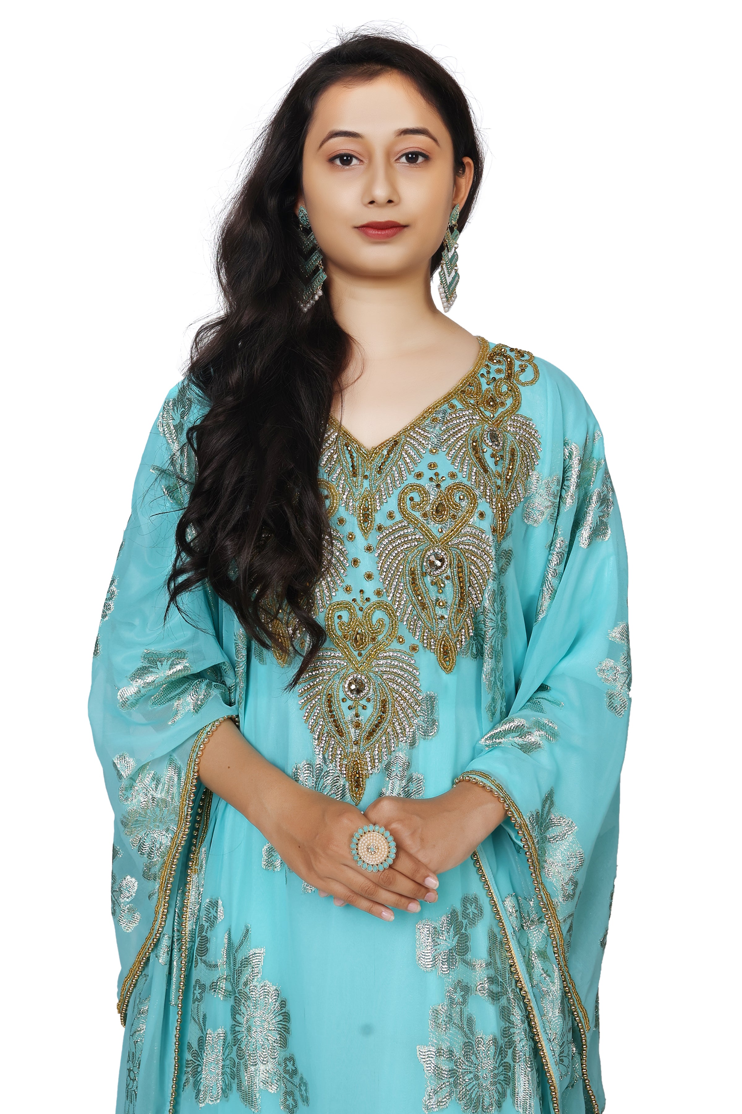 Traditional Wedding Caftan Dress with Crystal Hand Embroidery – Maxim ...