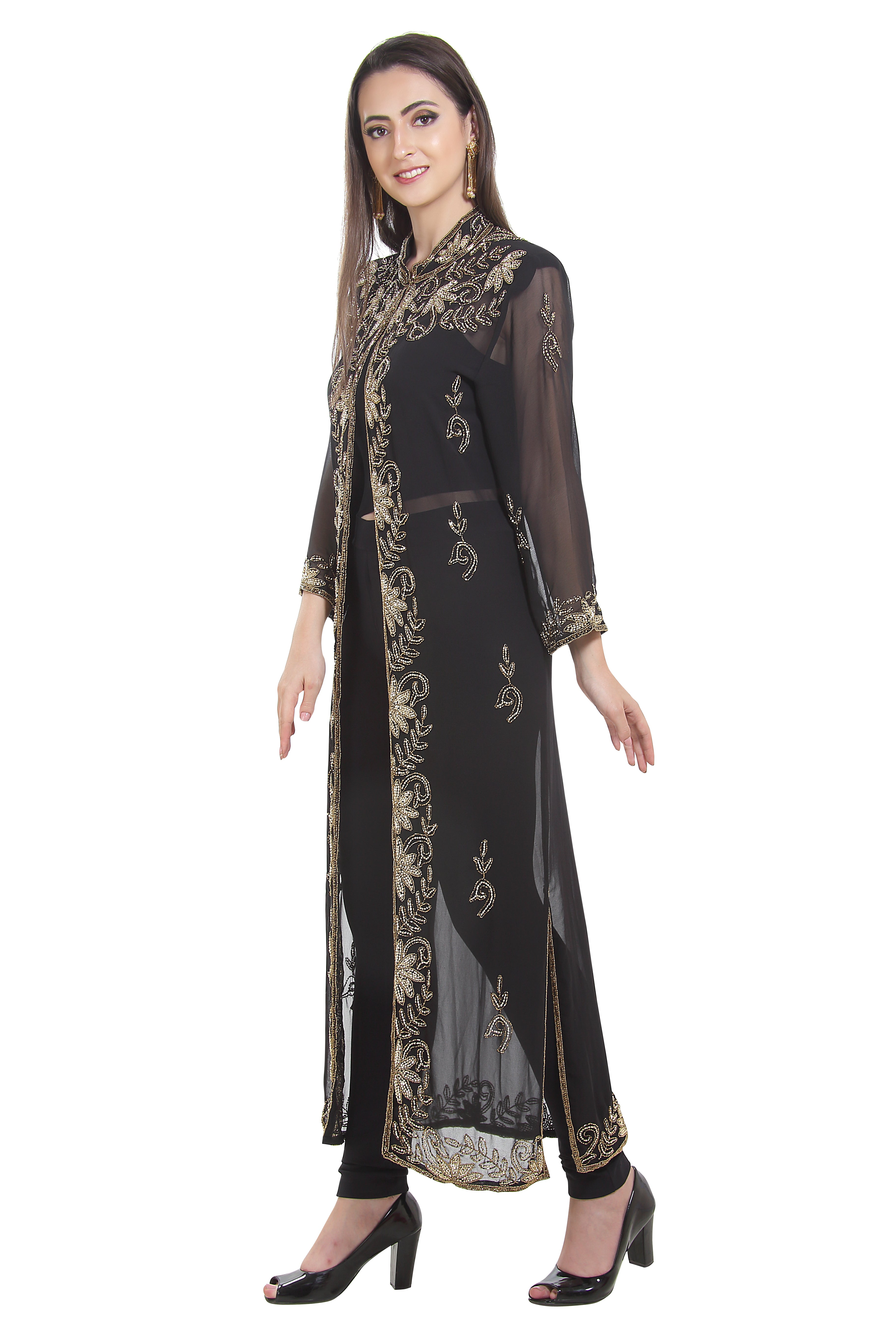 Arabian Dress Long Overcoat Jacket HandMade Cardigan – Maxim Creation